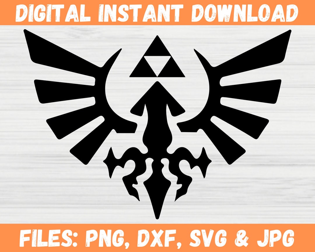 Royal Crest SVG Silhouette, Hyrule Triforce Symbol Clipart, Legend of ...