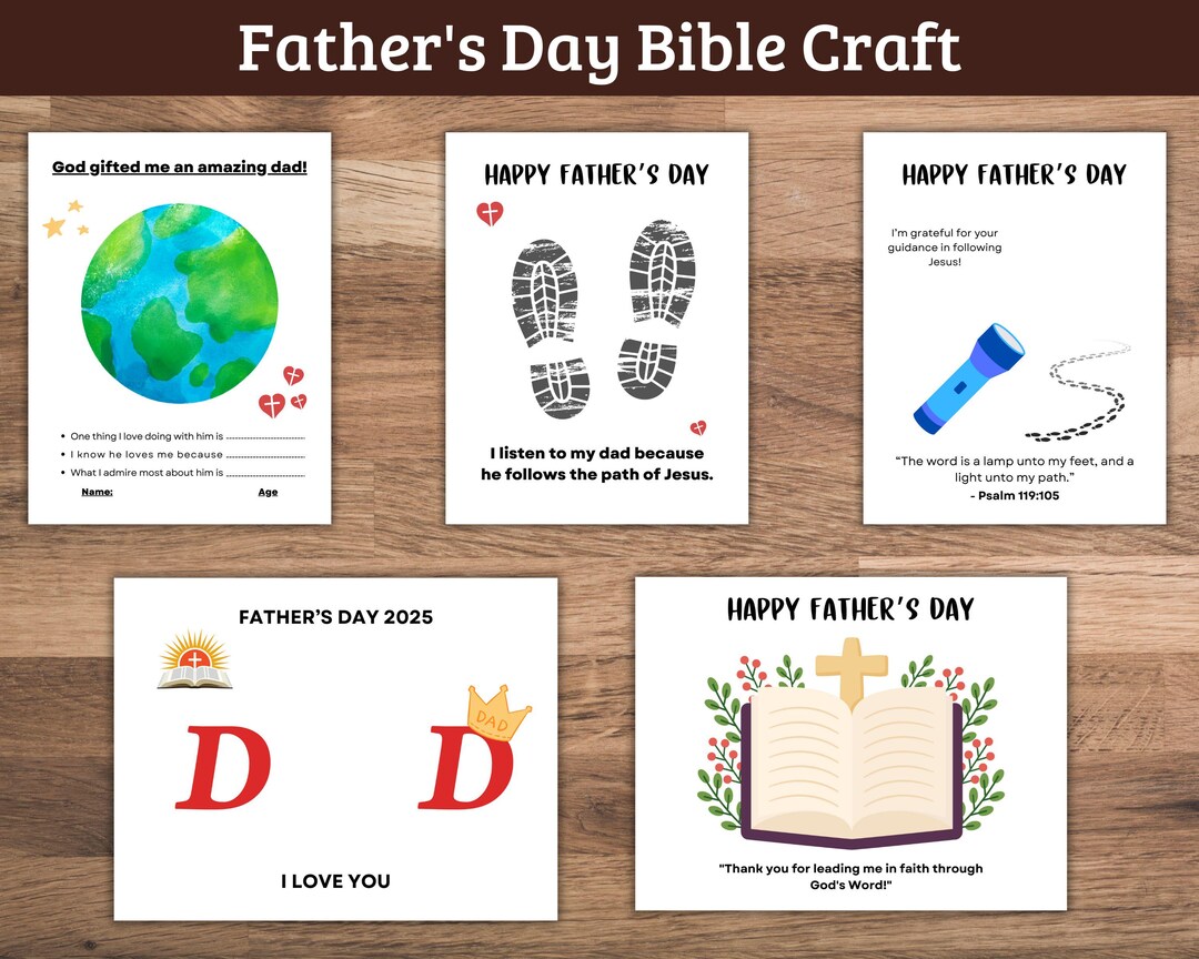 Father's Day Bible Craft, Handprint Art Printable for Dad, Christian ...