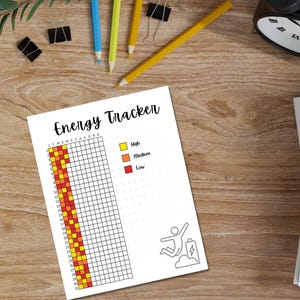 Energy Tracker, Planner Page, Daily Energy Log, Mood Tracker, Health ...