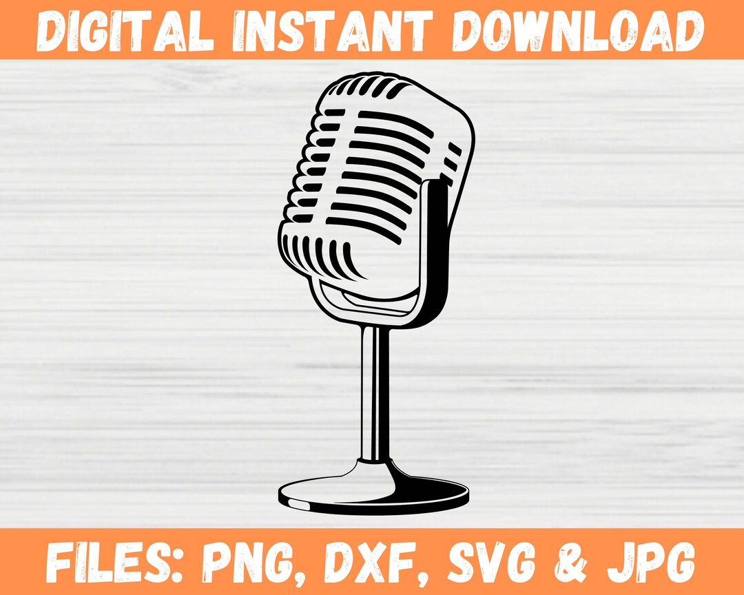 Microphone Svg, Podcast Svg, Radio Mike Svg, Vintage Microphone Svg ...