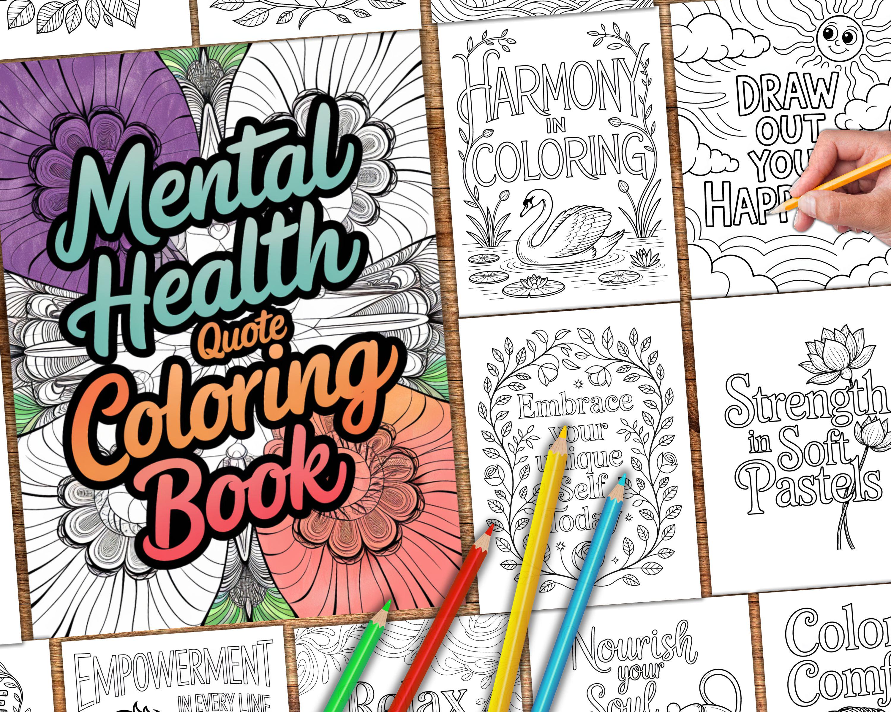 Mental Health Coloring Book Printable | Motivational Quotes PDF ...