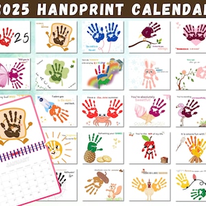 Handprint Calendar 2025, Printable Handprint Craft, Memory Calendar ...