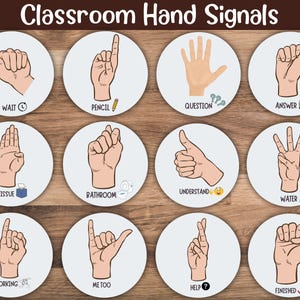 Classroom Hand Signals Poster Display, Preschool Class Bulletin Board ...