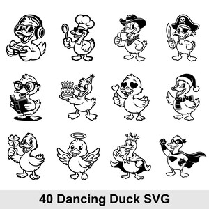 Funny Duck Svg Bundle, 40 Cool Duck Svg, Duck With Sunglasses Svg, Cute ...