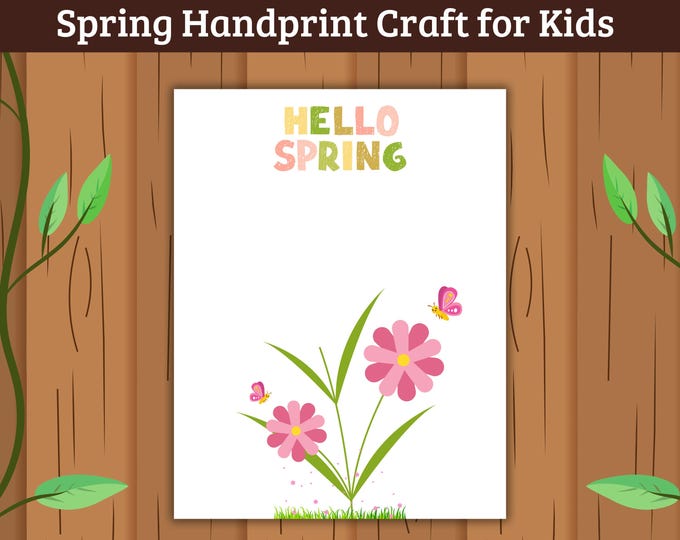 Nana's Garden, Spring Handprint Art Template for Baby Kids Toddler Prek ...
