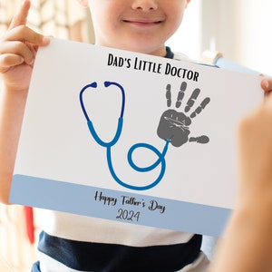 Doctor Handprint Art Craft, Digital Father's Day Gift Clipart, Homemade ...
