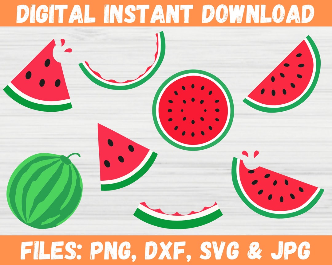 Watermelon Svg Bundle Clipart Watermelon SVG and Fruit Clipart Design ...