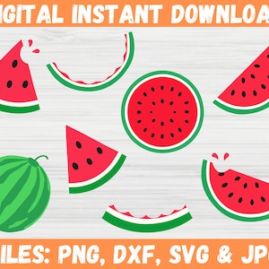 Watermelon Svg Bundle Clipart Watermelon SVG and Fruit Clipart Design ...
