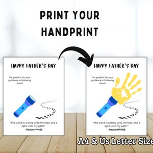Father's Day Bible Craft, Handprint Art Printable for Dad, Christian ...
