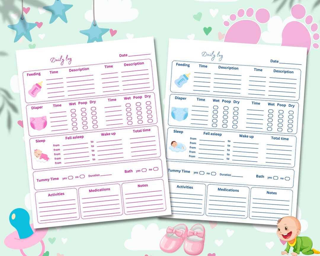 Printable Baby Daily Log, Editable Infant Tracker PDF, Baby Feeding ...