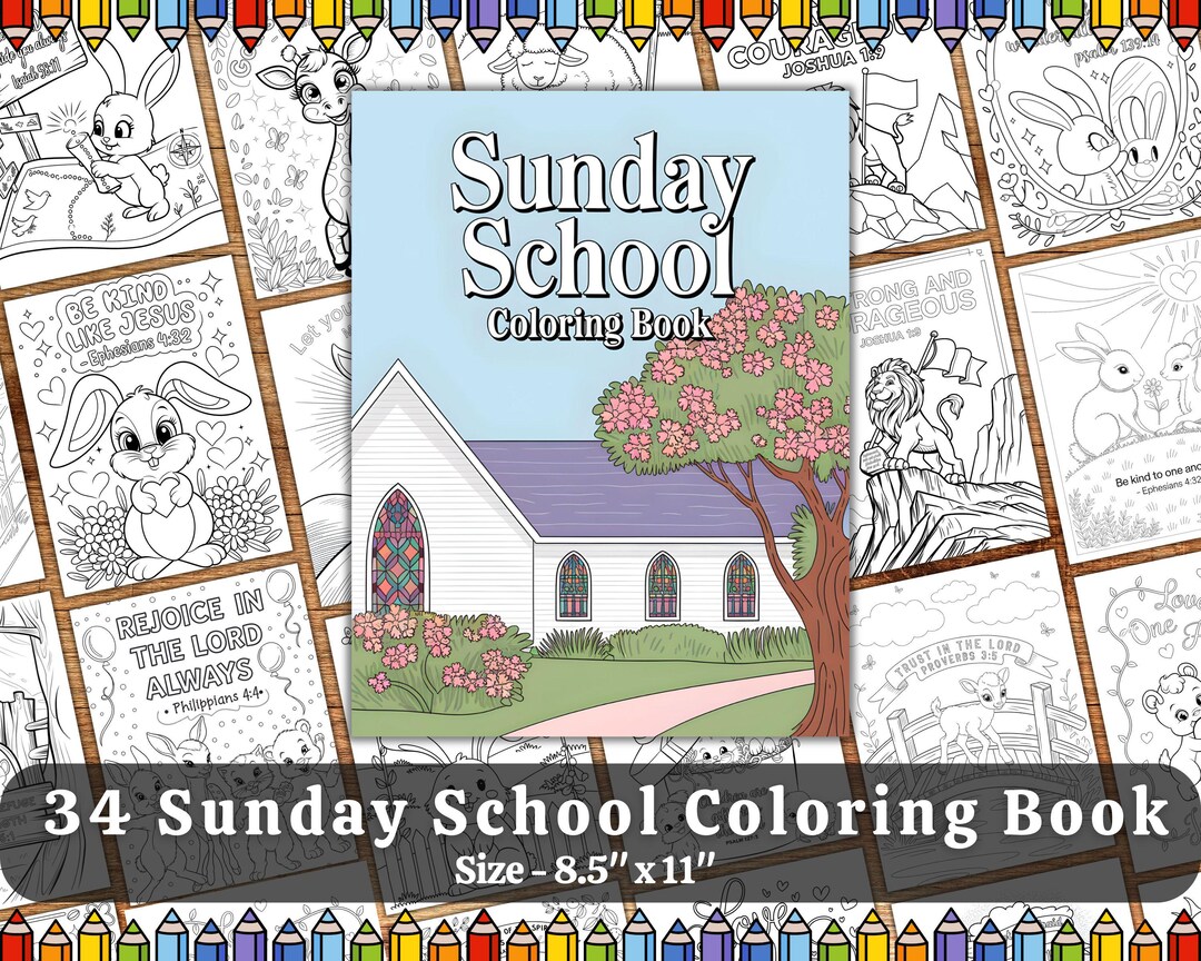 Printable Sunday School Coloring Pages | 34 Adorable Bible Verse Sheets ...