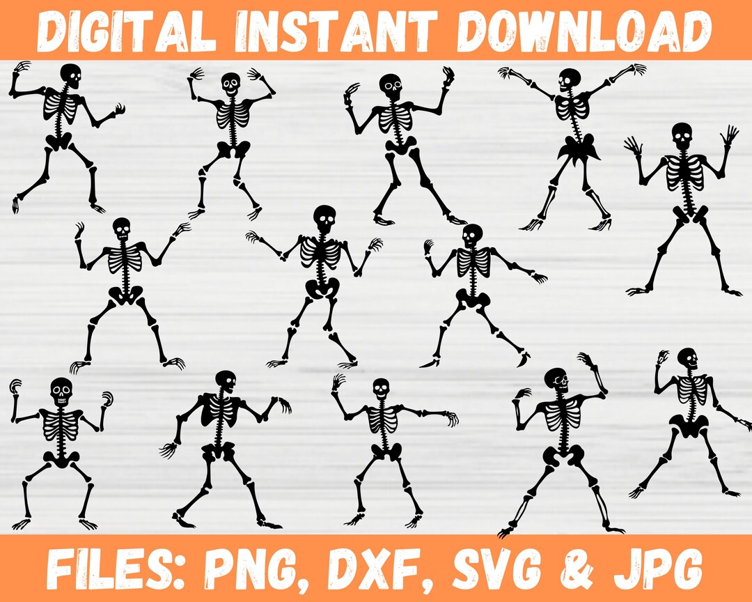 Dancing Skeletons SVG | Spooky Halloween Art | Funny Skeleton Dance ...