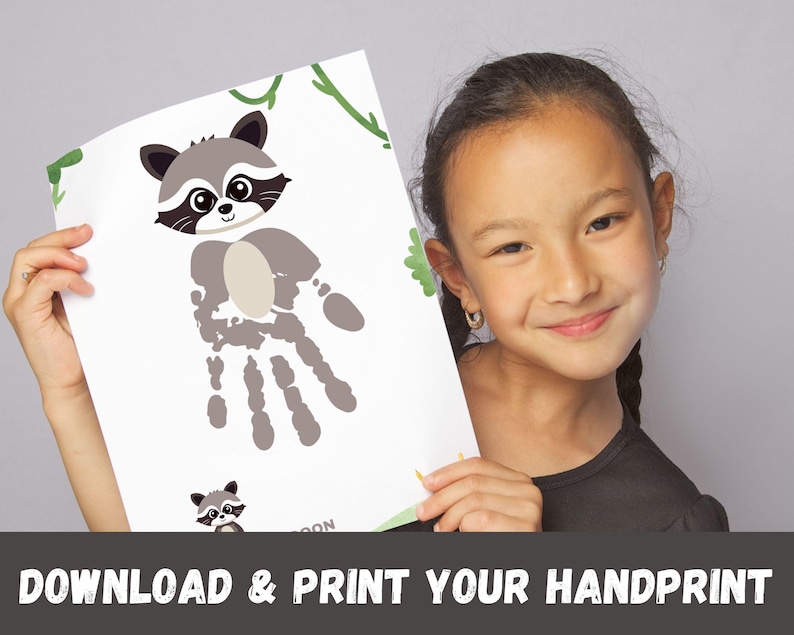 Wild Animal Handprint Craft, Printable Handprint Keepsake, Safari ...