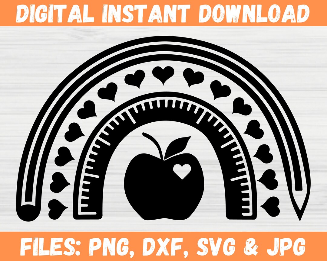 School Rainbow SVG Education Clipart Teacher Life Back to School ...