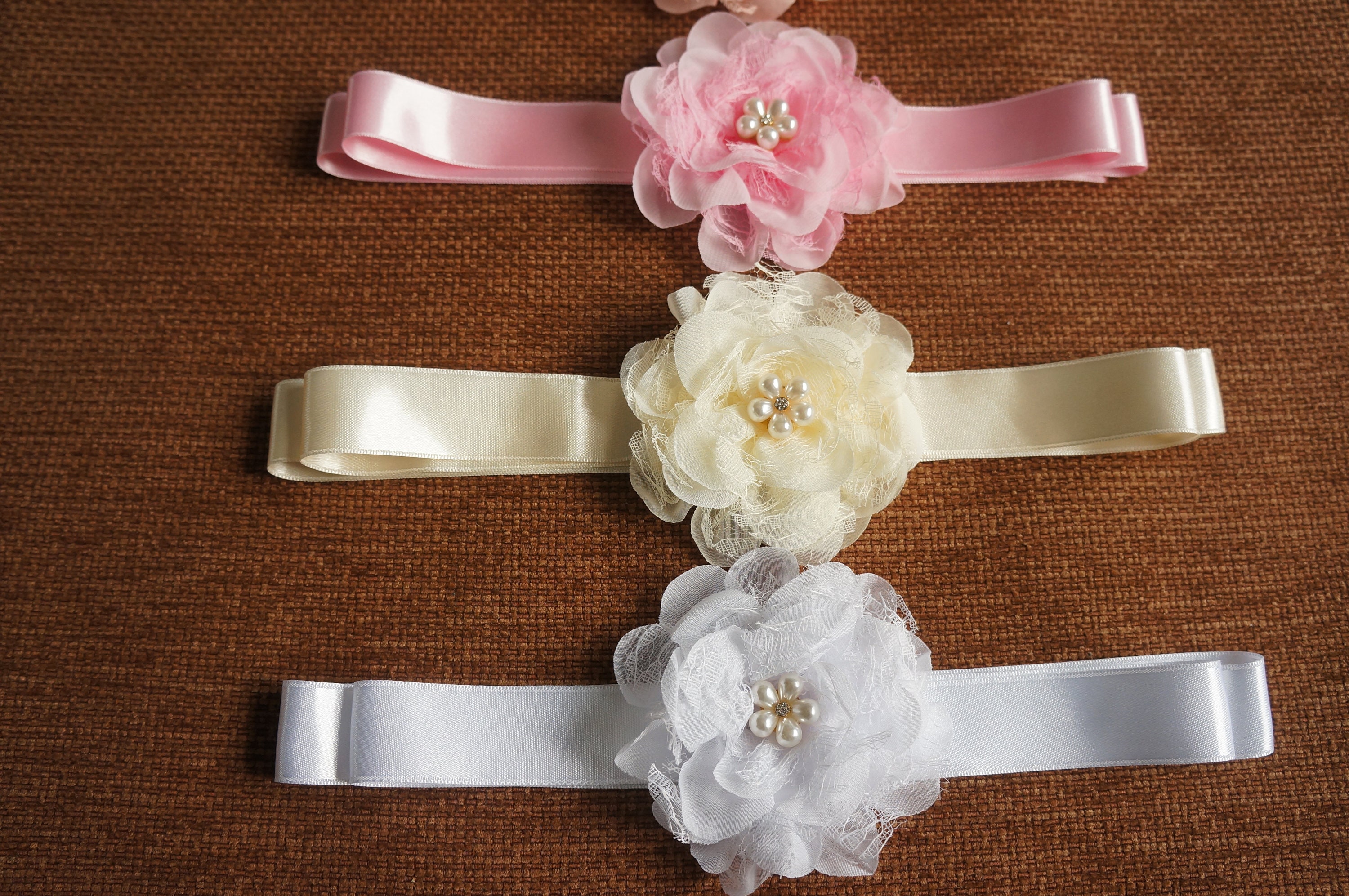 Flower Sash Flower Girl Sash Bridal Sash Bridesmaid Sash - Etsy