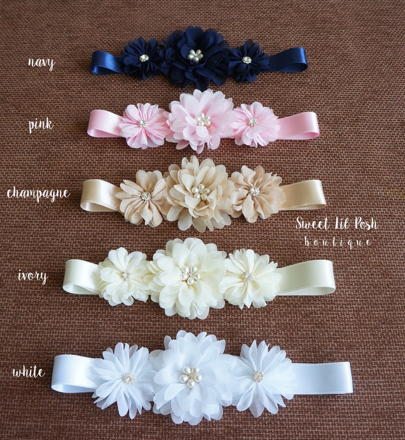 Flower Sash Flower Girl Sash Bridal Sash Flower Belt - Etsy