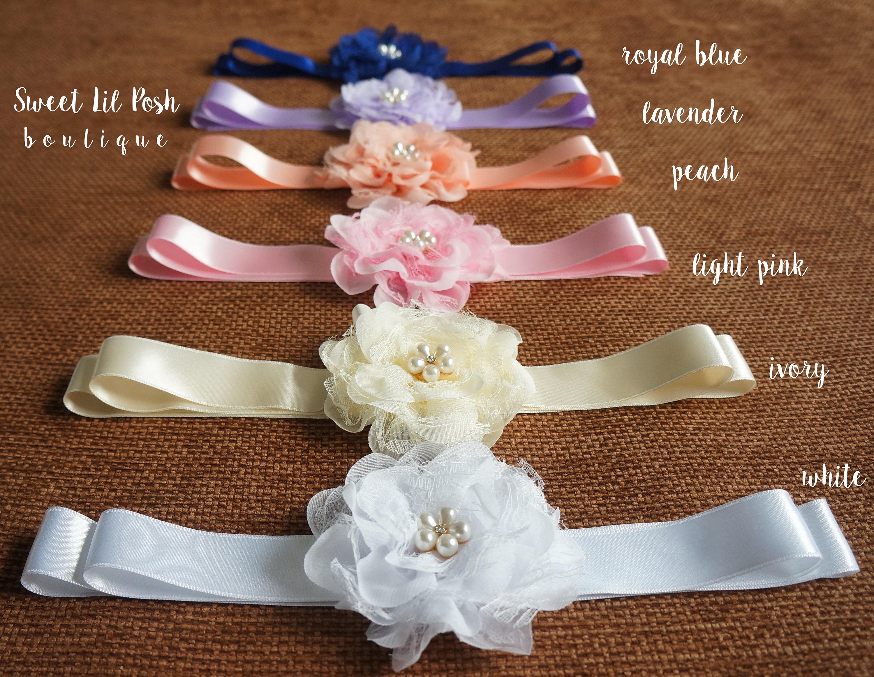 Flower Sash Flower Girl Sash Bridal Sash Bridesmaid Sash - Etsy