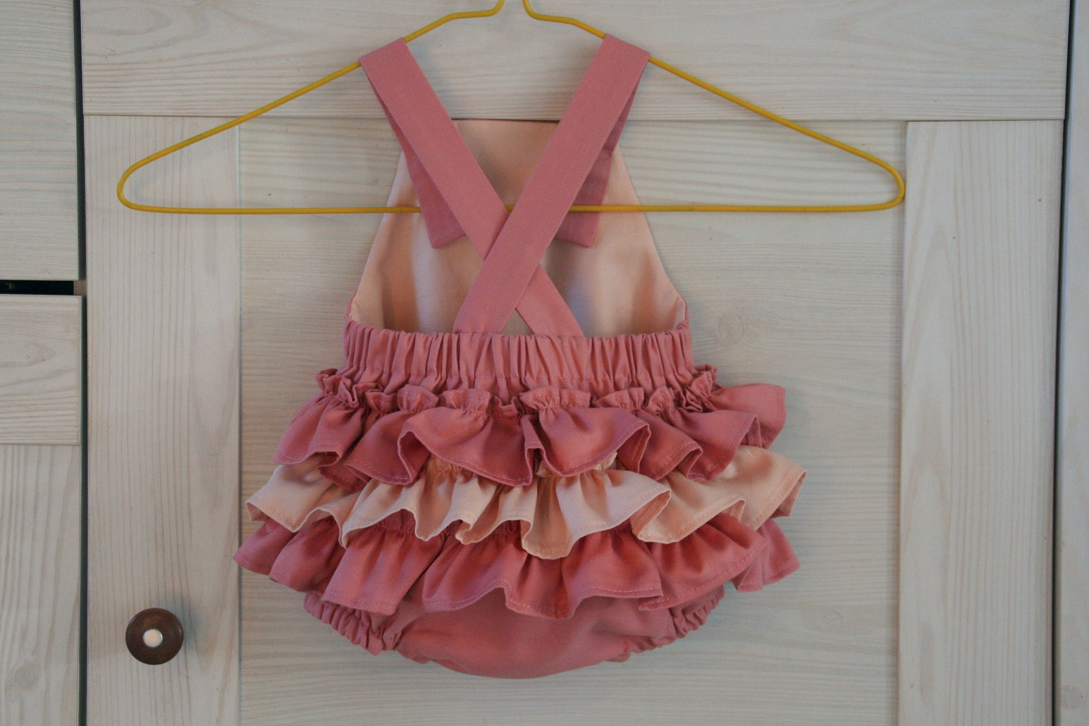 Pink Ruffle Baby Girl Romper, Ruffled Romper, Baby Girl Outfit, Baby ...
