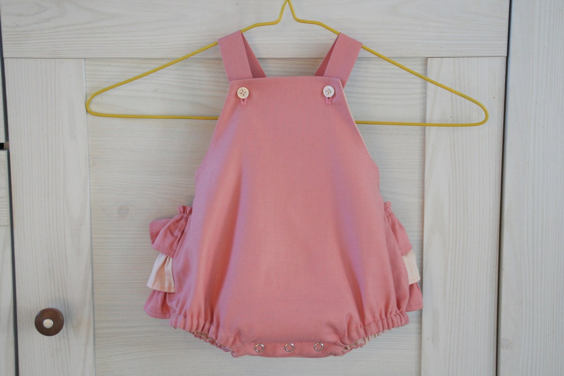 Pink Ruffle Baby Girl Romper, Ruffled Romper, Baby Girl Outfit, Baby ...