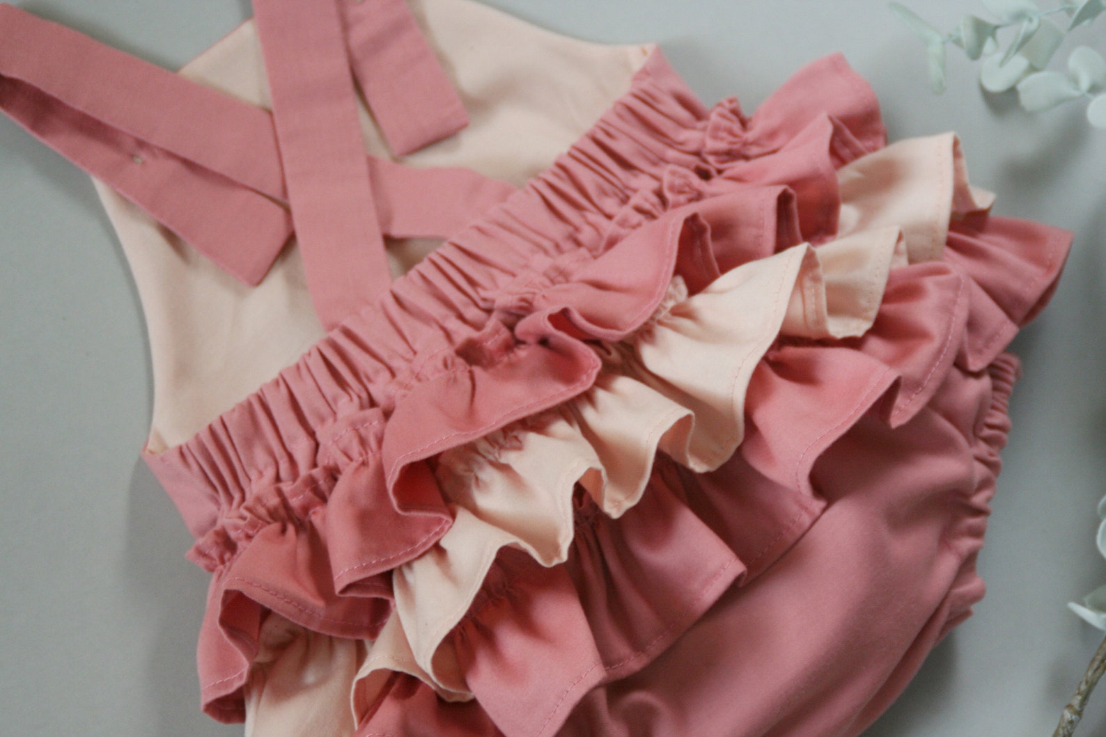 Pink Ruffle Baby Girl Romper, Ruffled Romper, Baby Girl Outfit, Baby ...