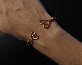 Handmade Spiral Copper Wire Bracelet Beaded Bracelet Wire Wrapped ...