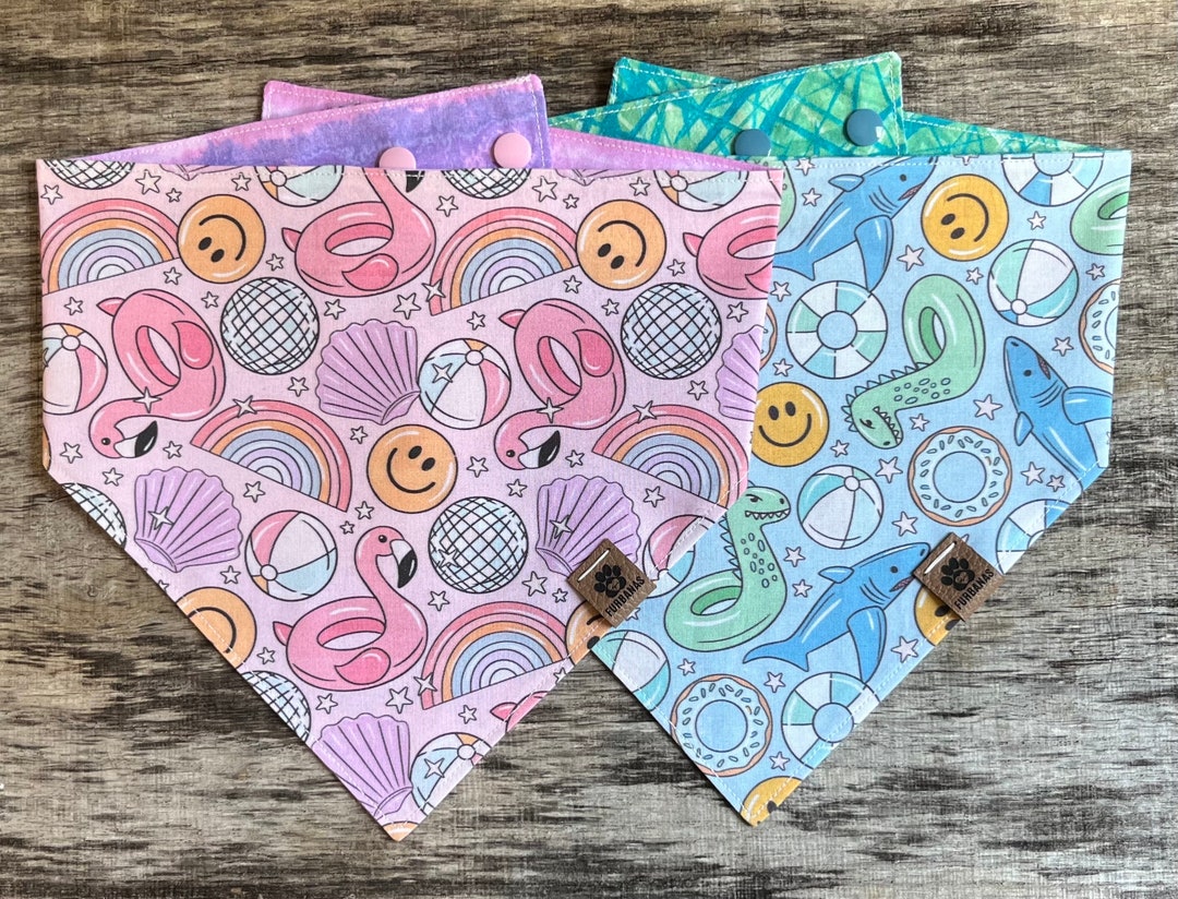 Pool Float Snap on Dog Bandana, Summer Bandana, Pool Party Dog Bandana ...