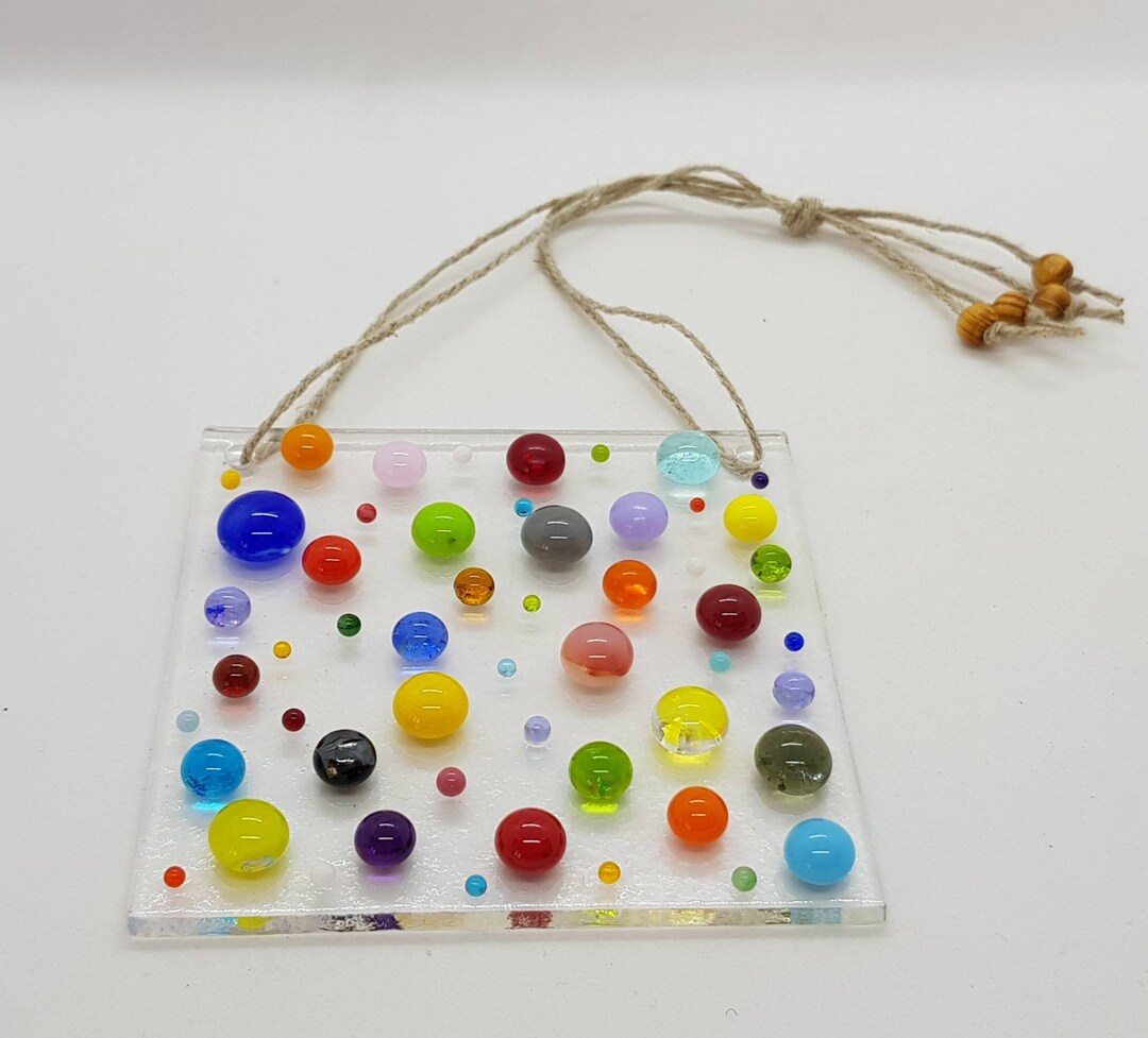 Dotty Fused Glass Window Hanger Image - Etsy France