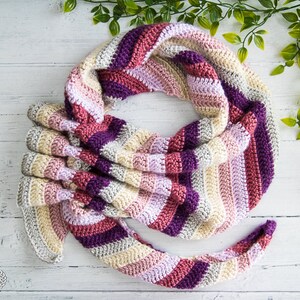 CROCHET PATTERN / Curtain Boomerang Scarf / Waterfall Scarf / Ruffled ...