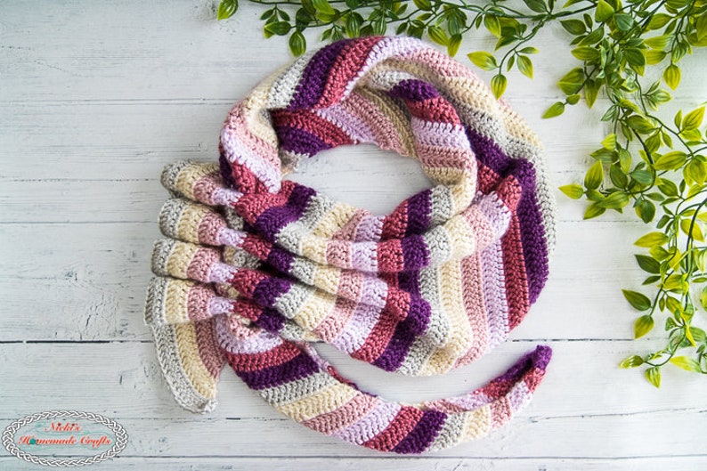 CROCHET PATTERN / Curtain Boomerang Scarf / Waterfall Scarf / Ruffled ...
