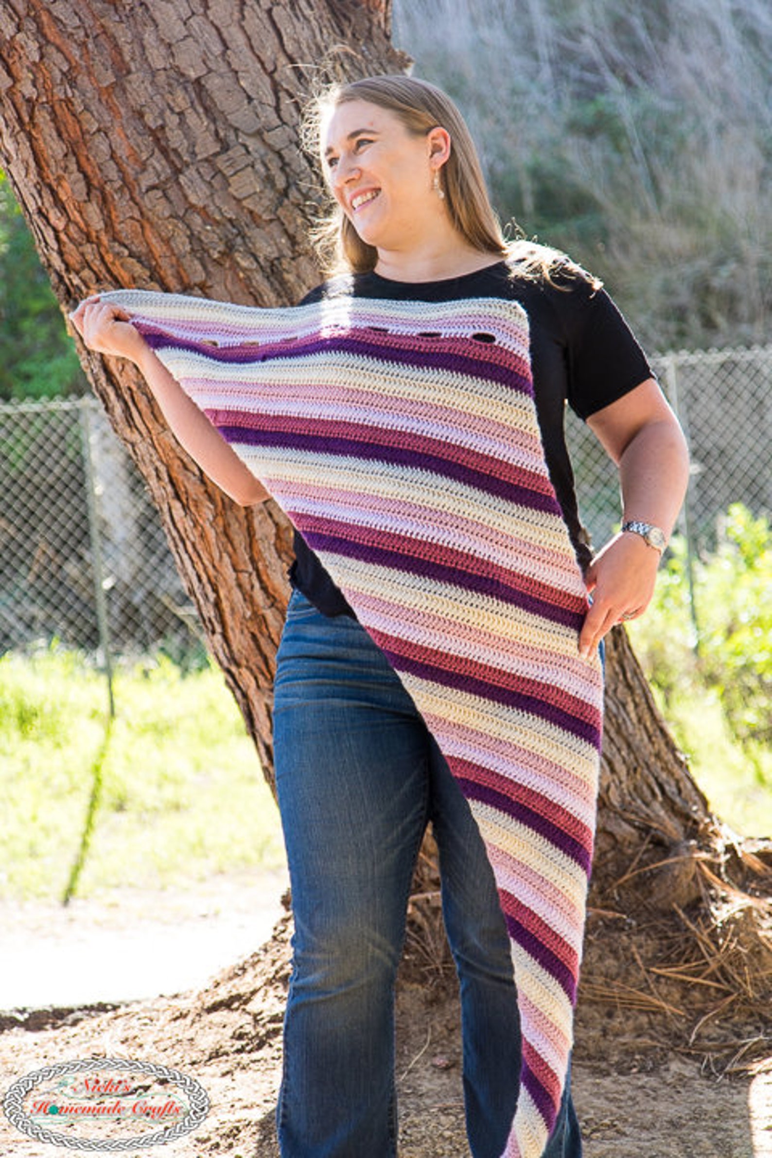CROCHET PATTERN / Curtain Boomerang Scarf / Waterfall Scarf / Ruffled ...