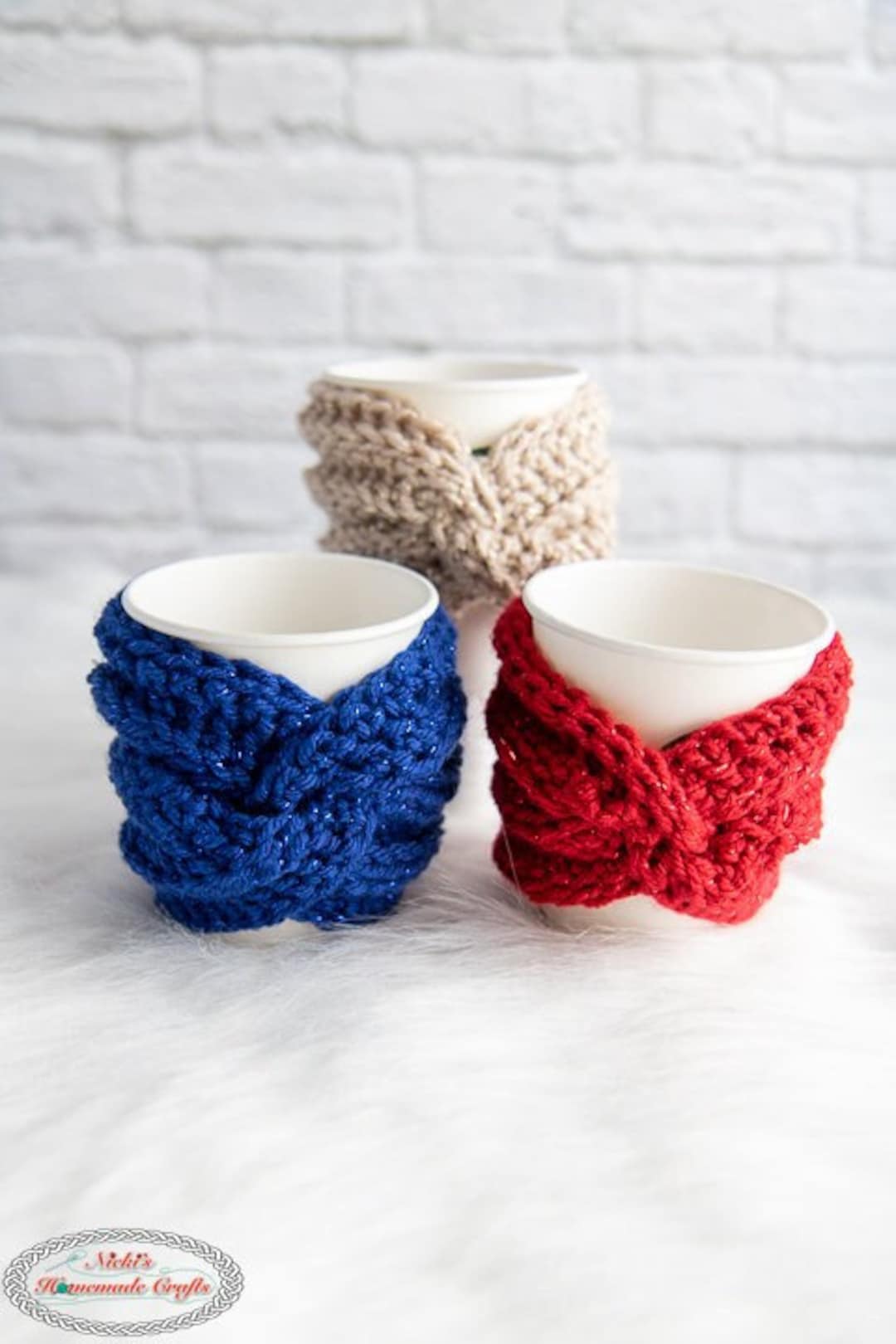 PDF Twisted Crochet Cup Cozy PATTERN| Patriotic Crochet Mug Cozies ...