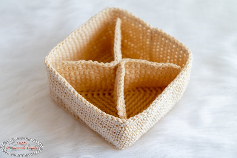 Crochet Organizer Basket Pattern With Removable Dividers | Crochet ...