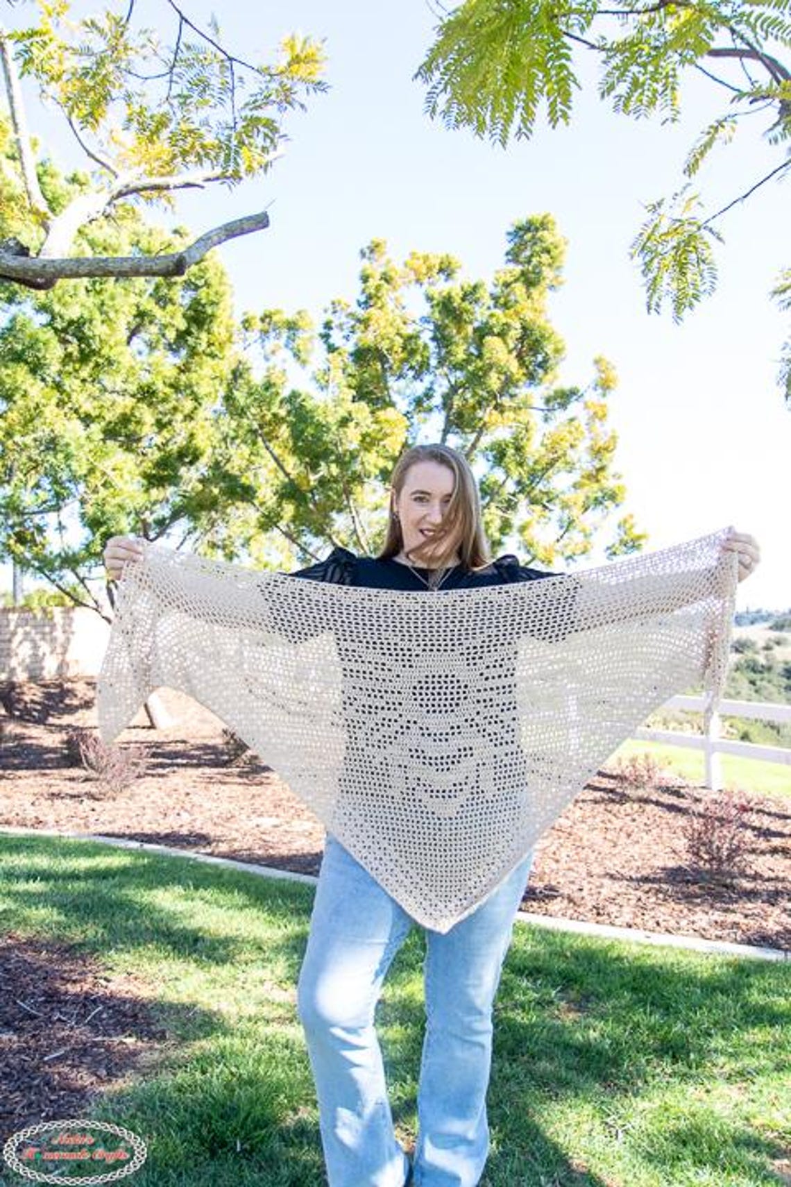 PDF Bee Filet Crochet Shawl PATTERN | Advanced Beginner Crochet Wrap ...