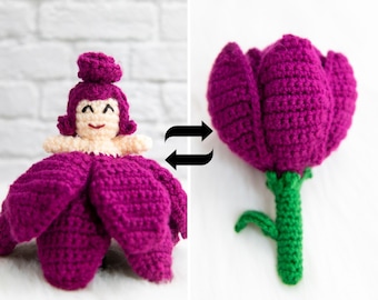 Reversible Rose Fairy Amigurumi Pattern Flower Crochet Pattern PDF ...
