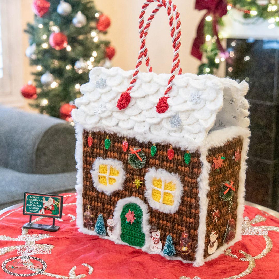 CROCHET Gingerbread House Purse PATTERN | Christmas Crochet Bag ...