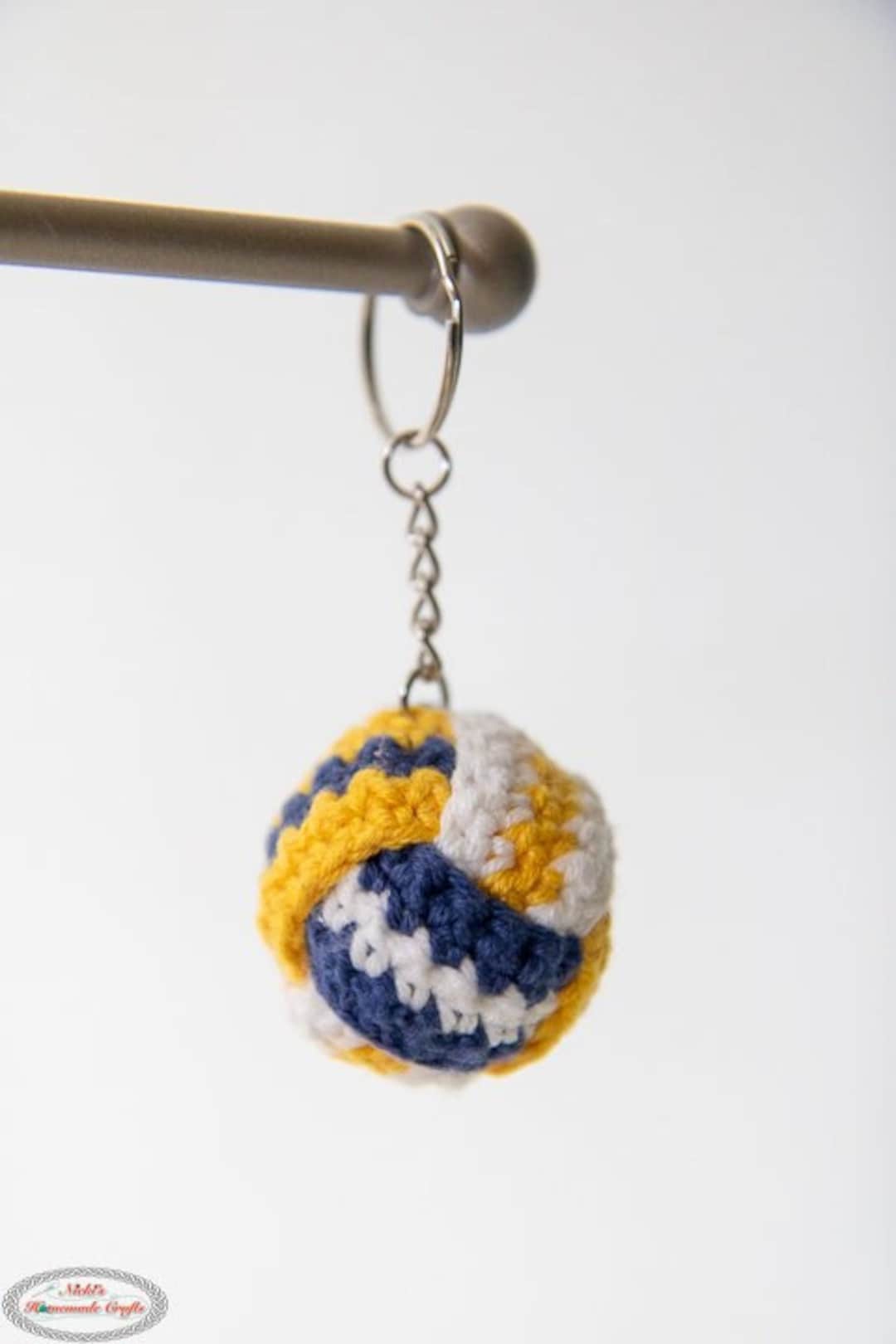 CROCHET VOLLEYBALL Keychain PATTERN | Crochet Key Fob | Crochet Sports ...