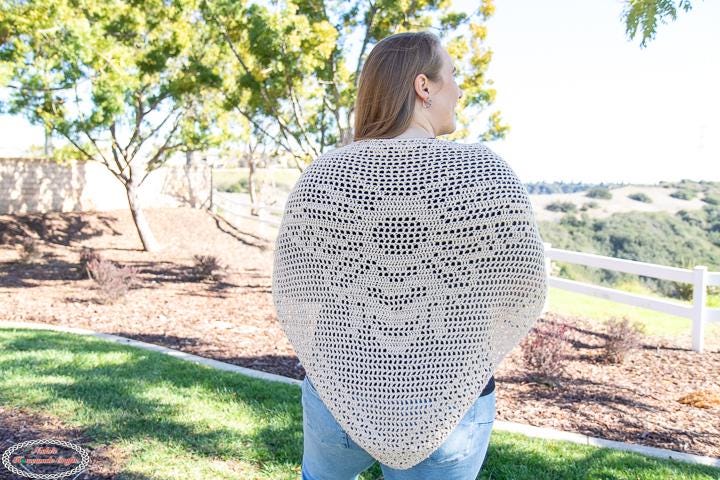 PDF Bee Filet Crochet Shawl PATTERN | Advanced Beginner Crochet Wrap ...