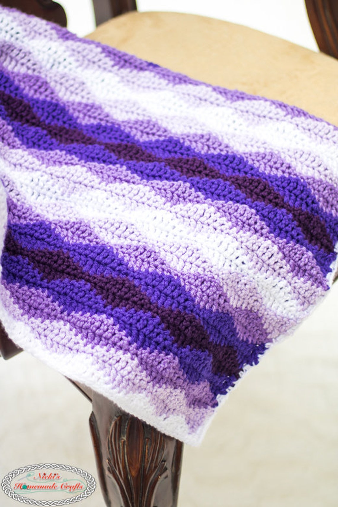 CROCHET PATTERN: Rolling Waves Blanket Crochet Throw - Etsy