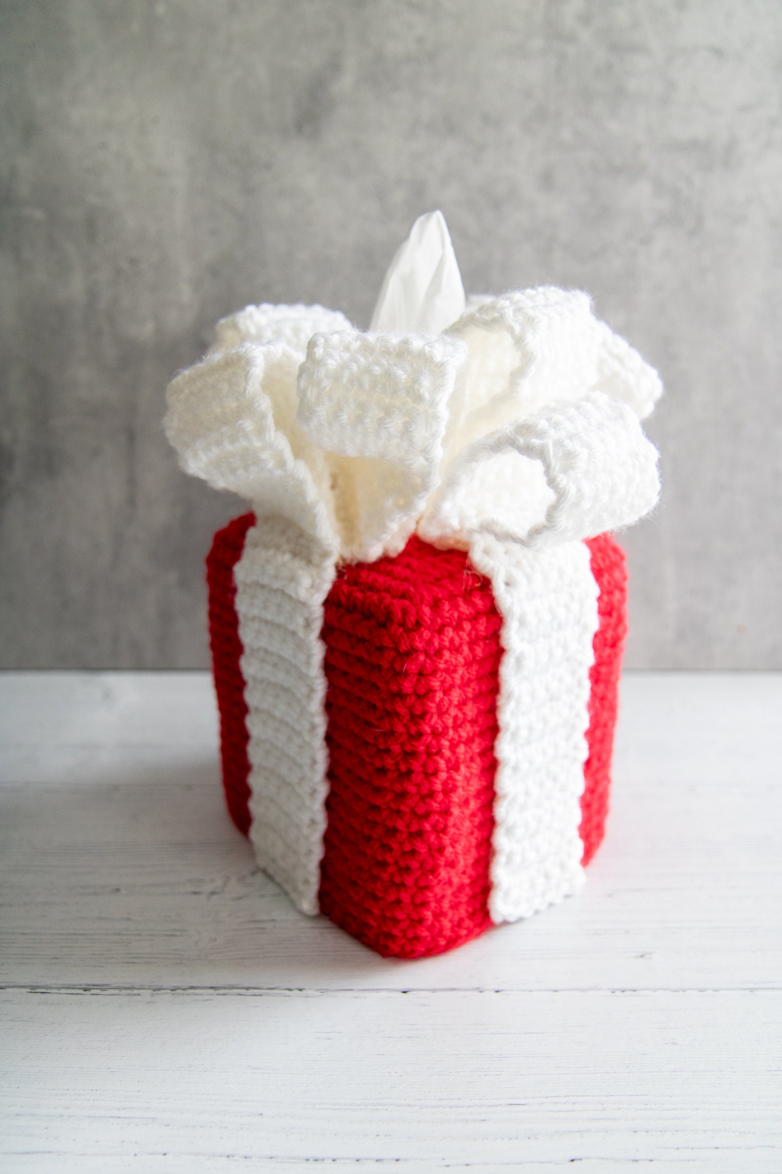 CROCHET GIFT Tissue Box Cover PATTERN for Christmas or Birthdays * Red ...