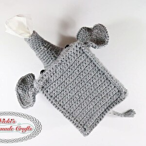 Tissue Box Cover CROCHET PATTERN | Crochet Elephant Pattern | Elephant ...