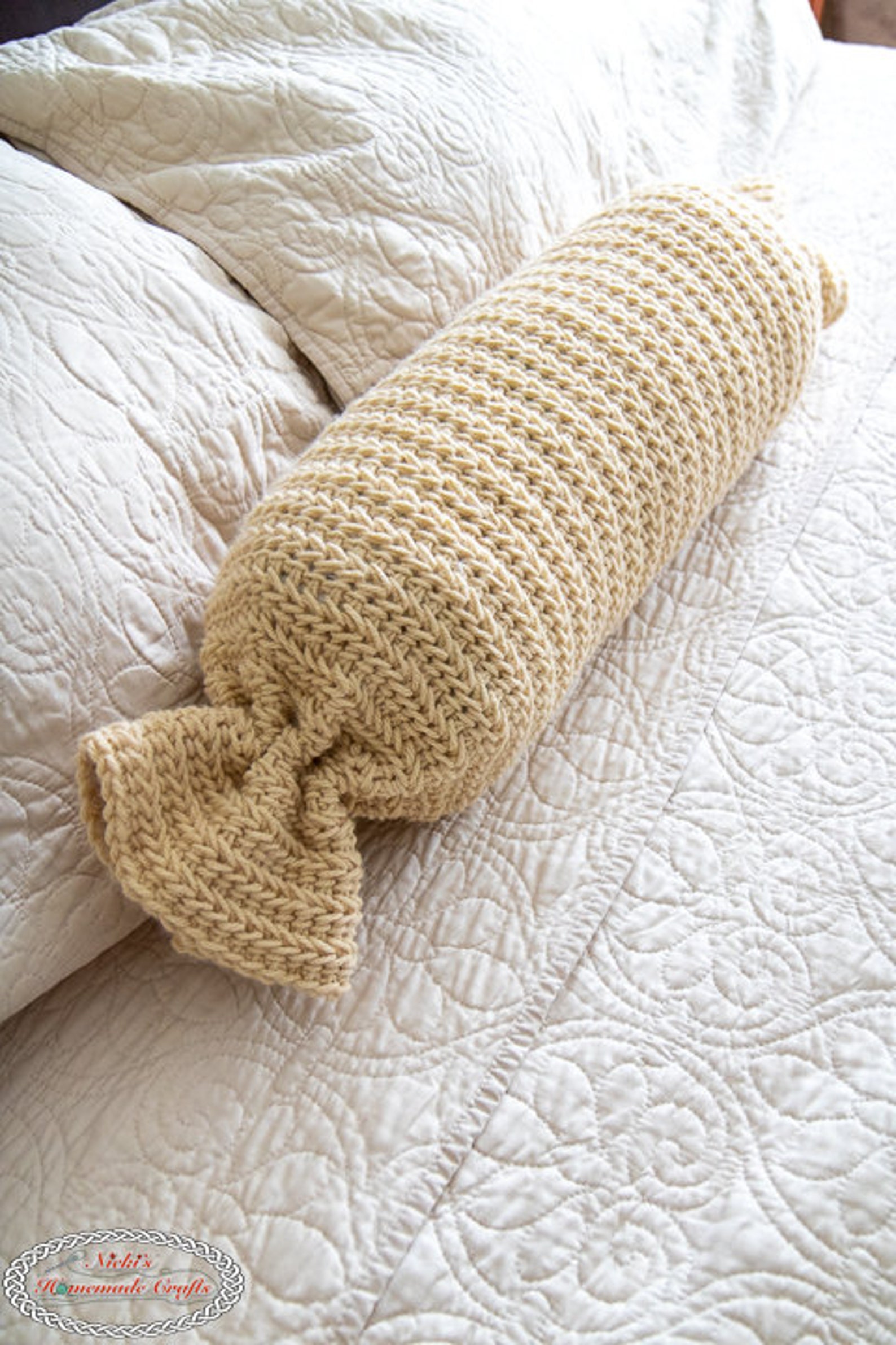 Tunisian CROCHET Round PILLOW PATTERN for Home | Neck Roll Crochet ...