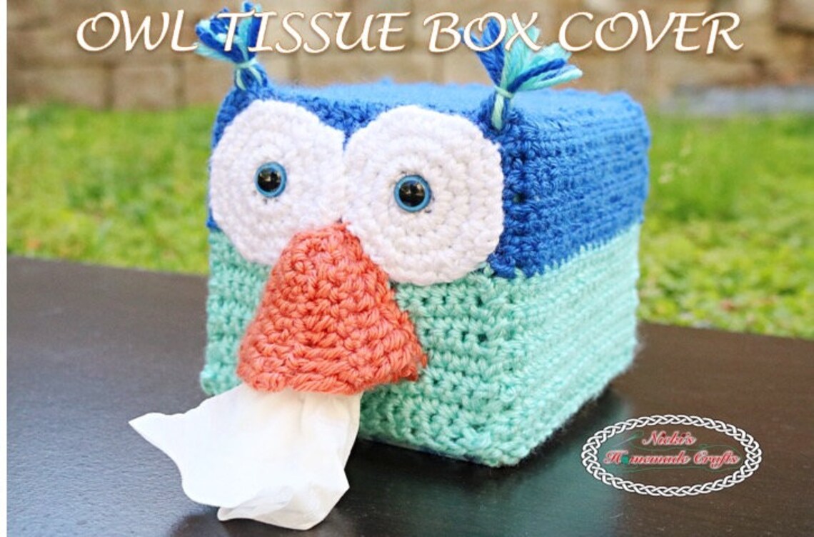 CROCHET PATTERN Owl Tissue Box Cover *easy *fast *cool *animal *cute ...
