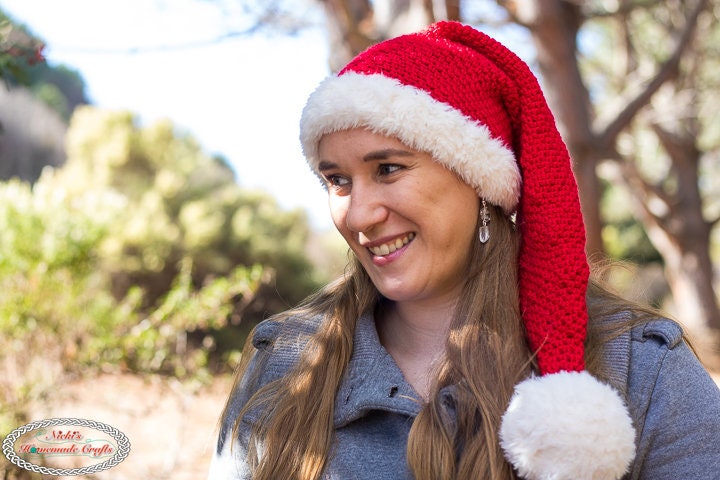 Crochet Pattern: Long SANTA HAT or ELF Hat for Christmas and Holiday ...
