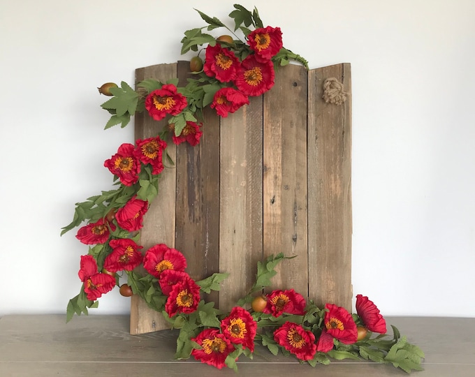Red Poppy Floral Garland, Artificial Floral Garland, Garland Home Decor ...