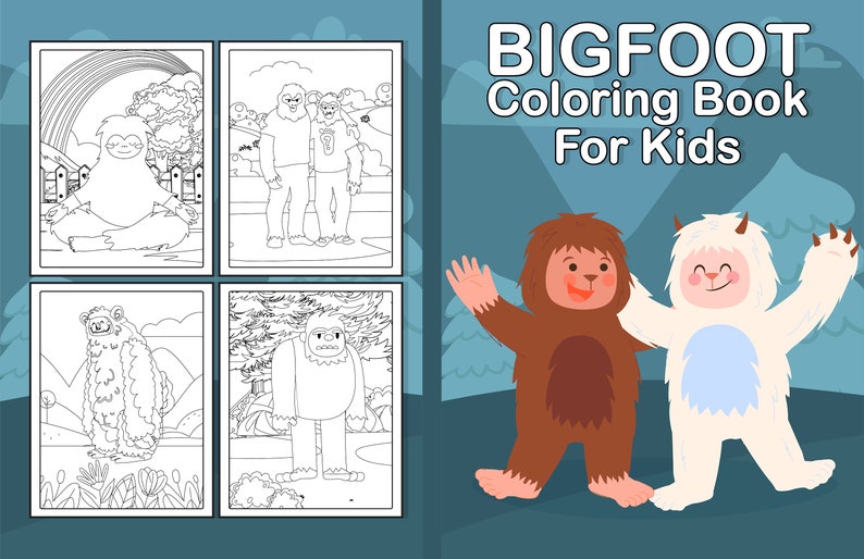 Bigfoot Coloring Book for Kids - Etsy