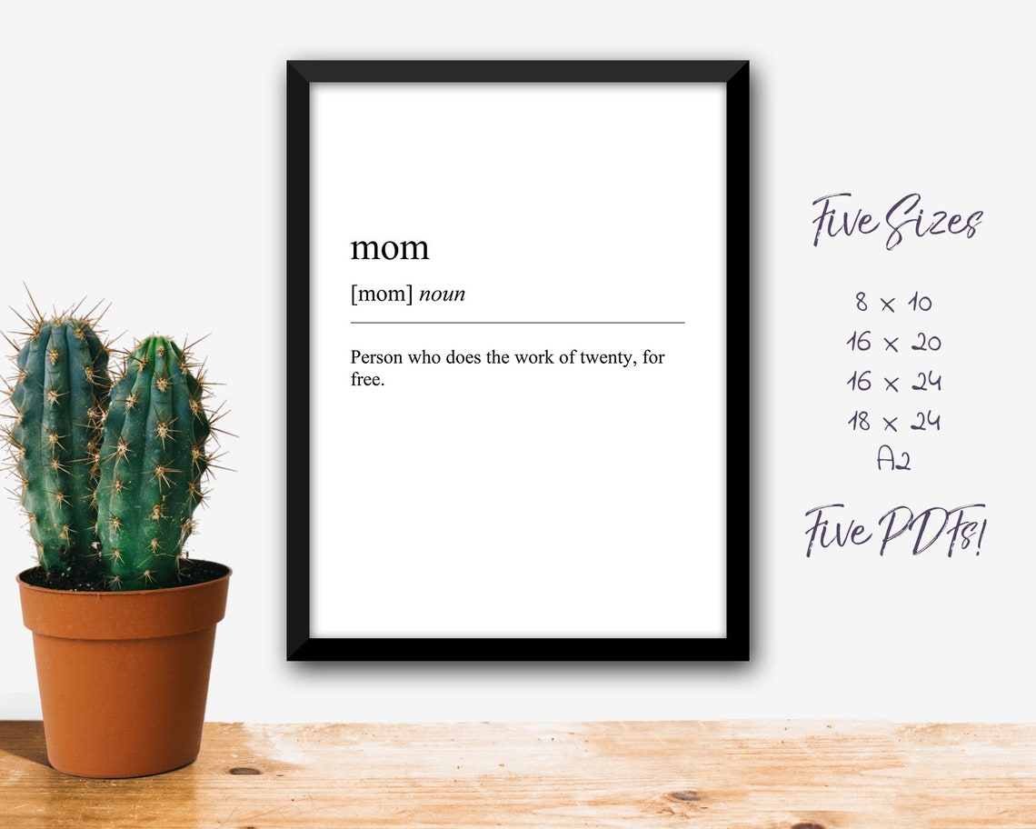 Definition Print Custom Decor Typography PDF Template - Etsy