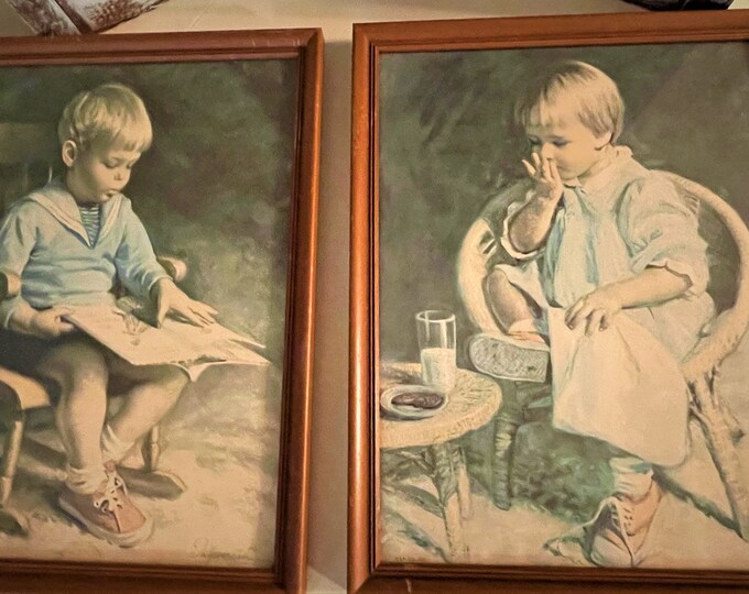 Vintage Ingwersen Gretchen and Gary Framed Prints 1970's Behind Glass ...