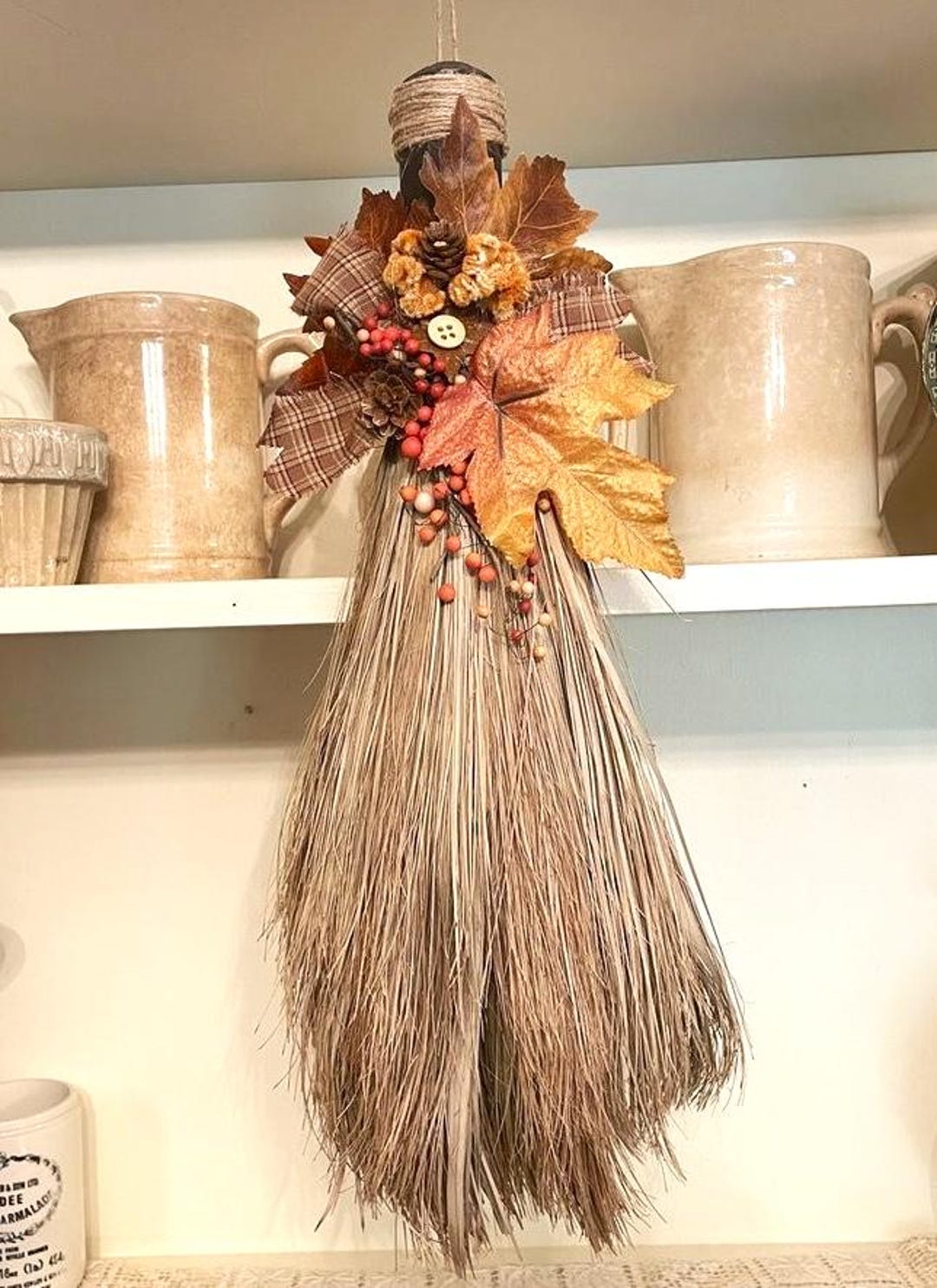 Decorative Fall Broom Wall Hanging - Rustic Straw Broom Brush - Etsy