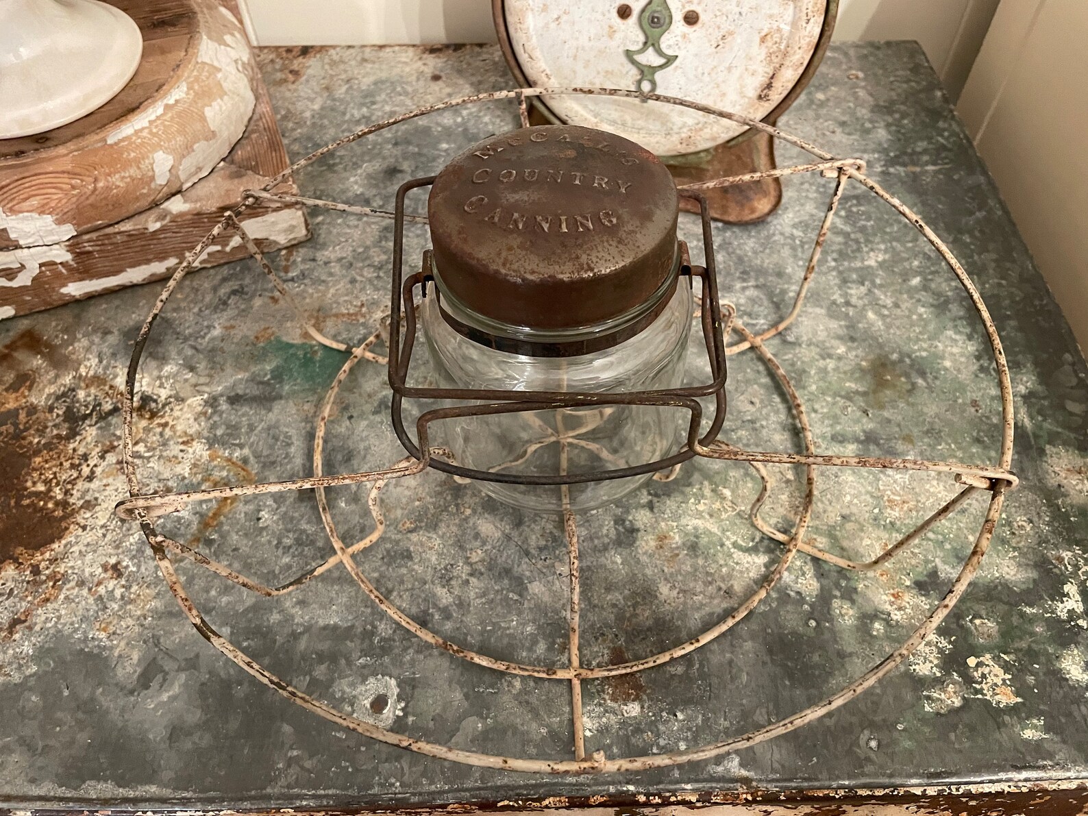 Vintage Chippy White Wire Basket Insert for Boiling Canning - Etsy