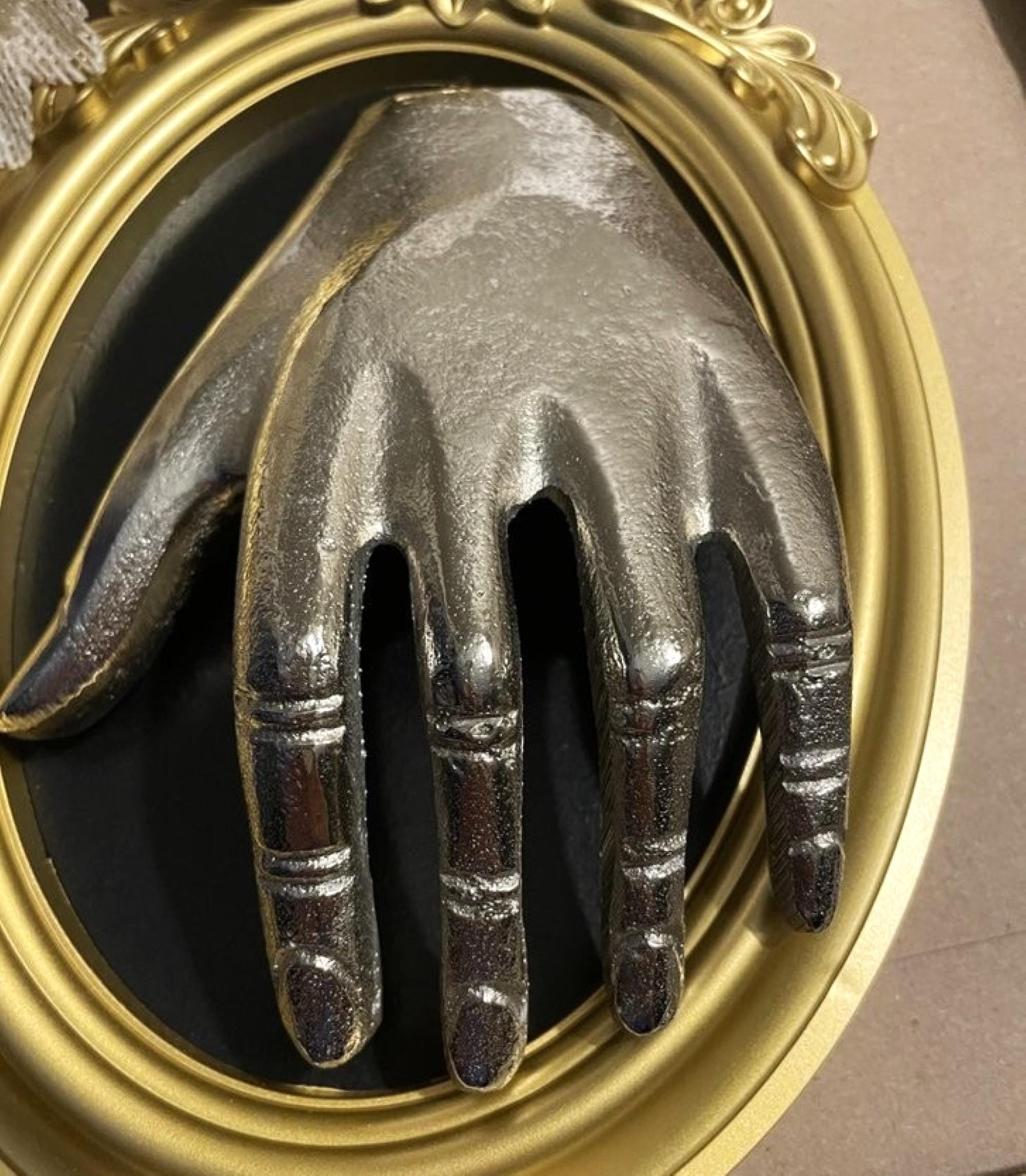 Vintage Silver Hand Display Piece, Jewelry Holder, Business Card Holder ...